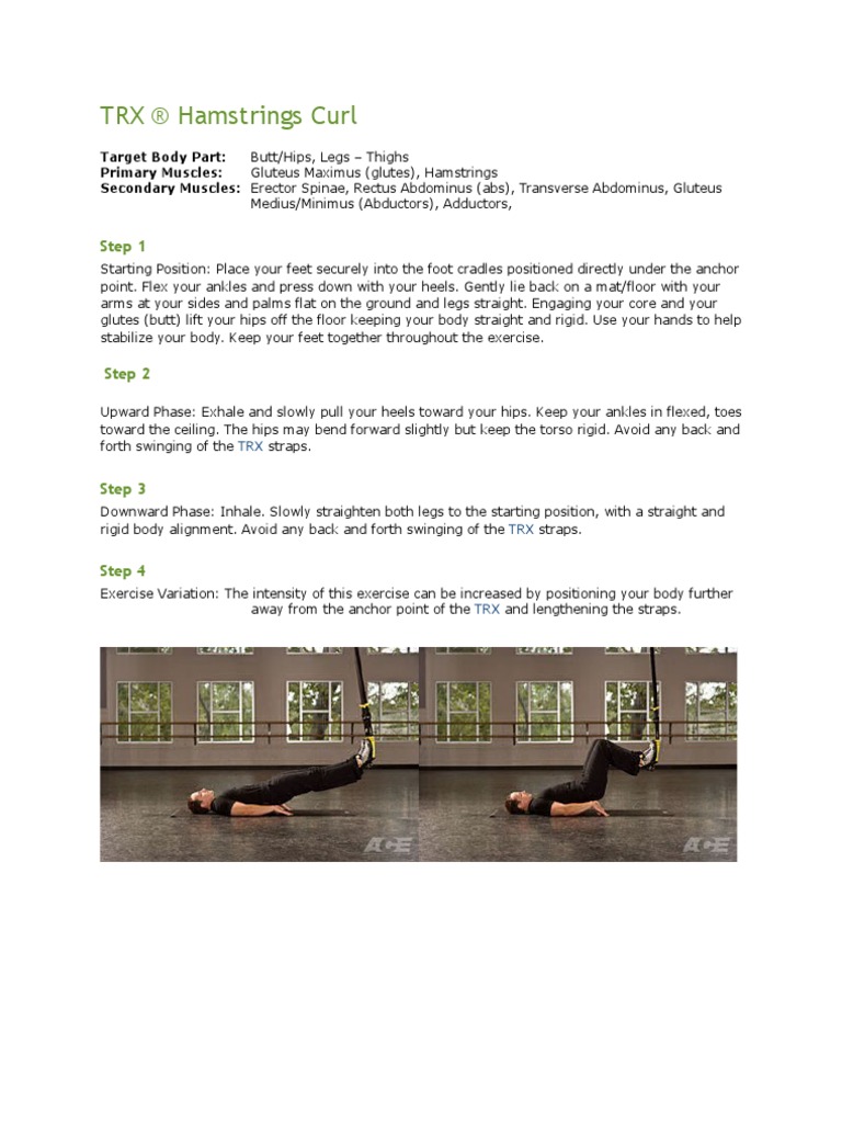 TRX ® Hamstrings Curl: Step 1 | PDF | Elbow | Foot