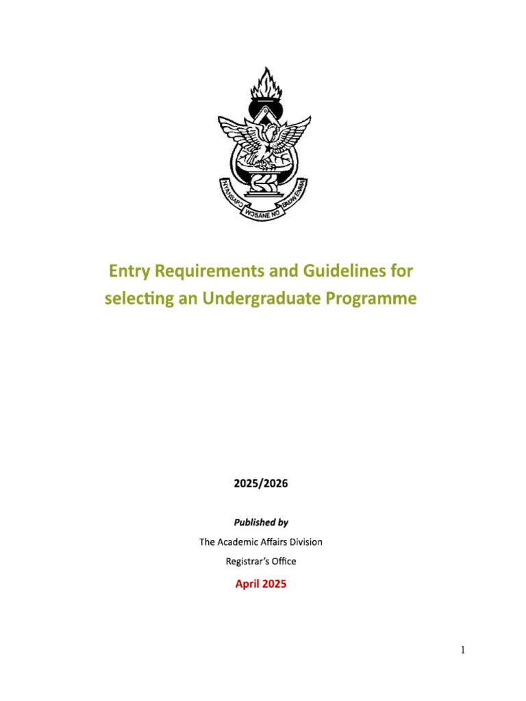 Knust Entry Requirements | PDF