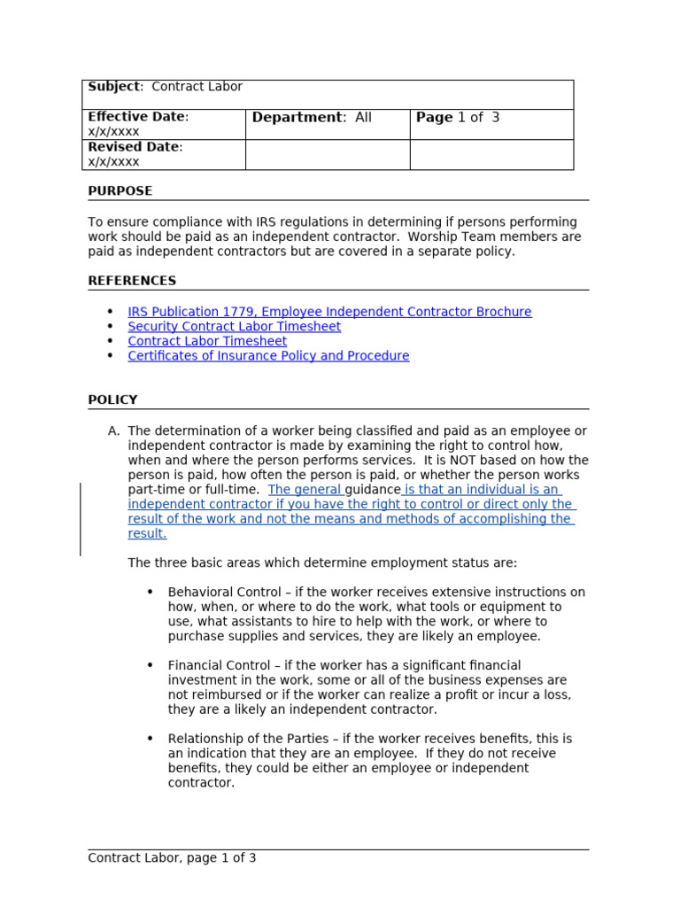 Financial Tools - Contract Labor | PDF | Employment | Accounts Payable