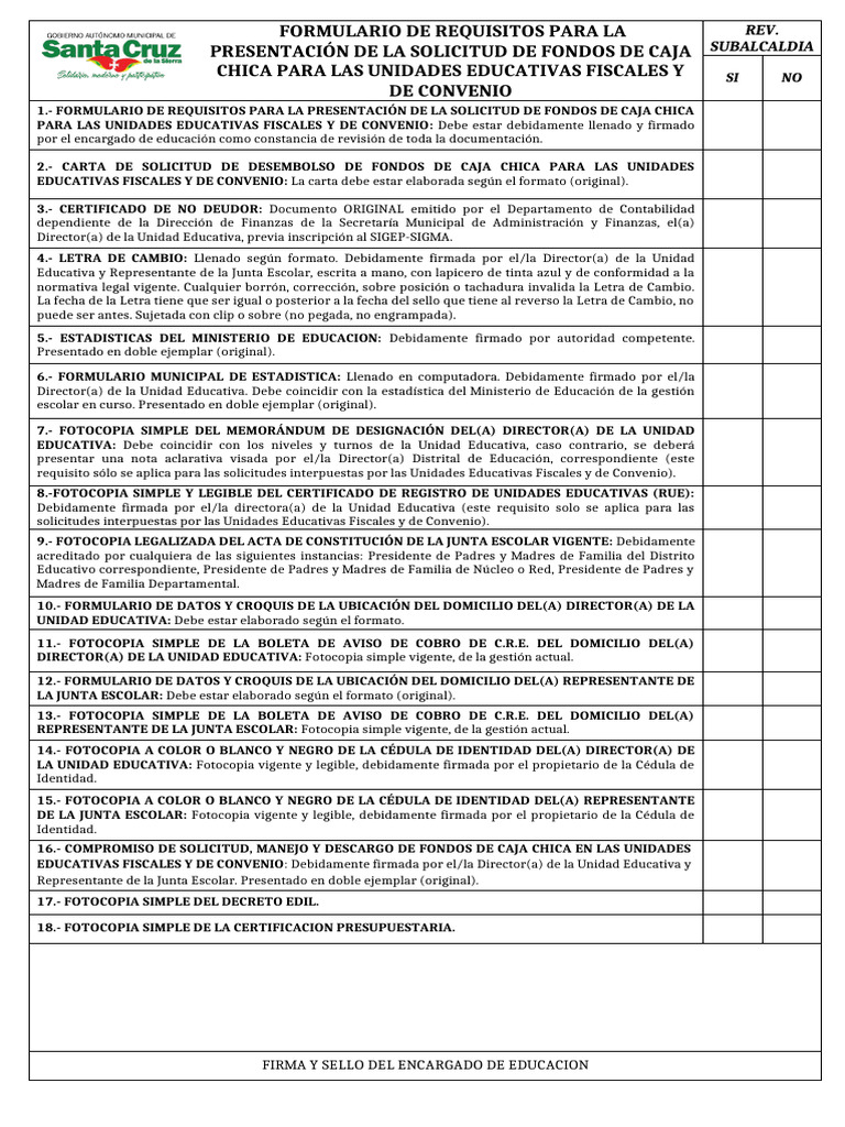 Formulario de Requisitos Solic. Cja - Chica - 2025 . | PDF