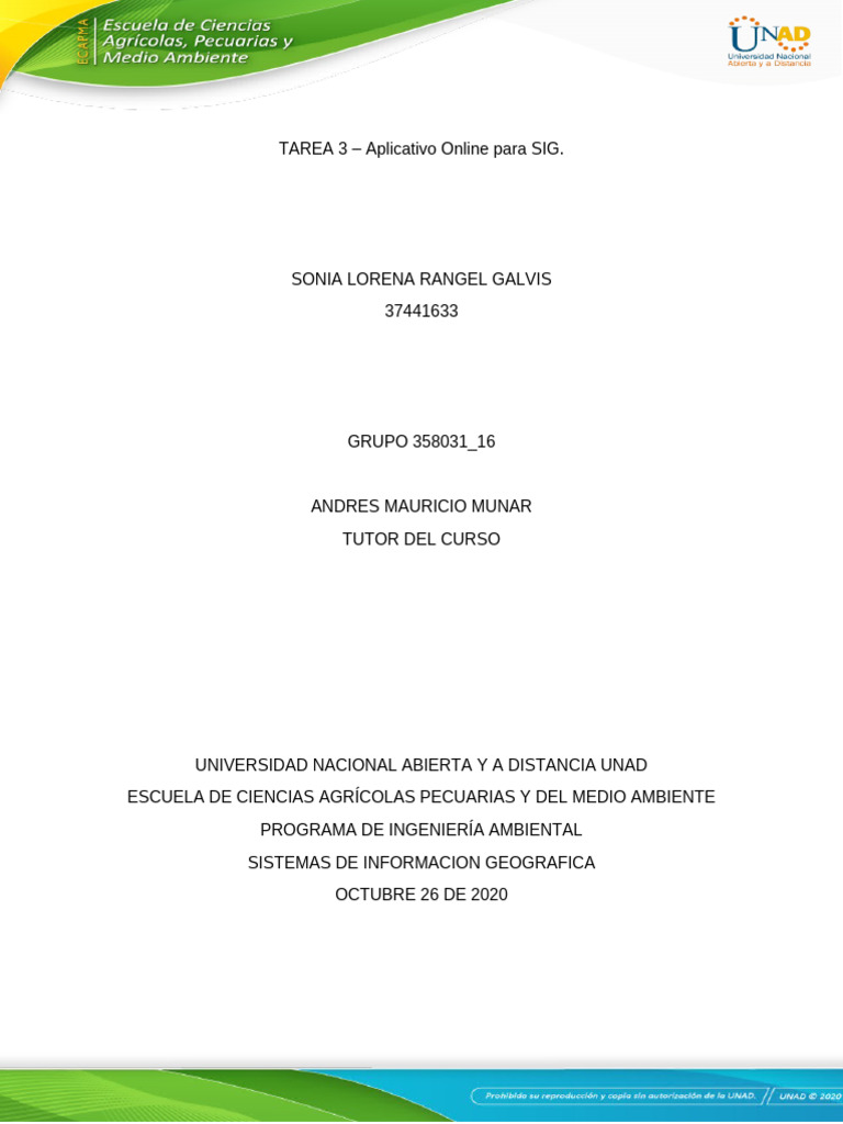 Tarea 3 - SIG - Grupo 16 - Sonia Lorena Rangel | PDF | Sistema de ...