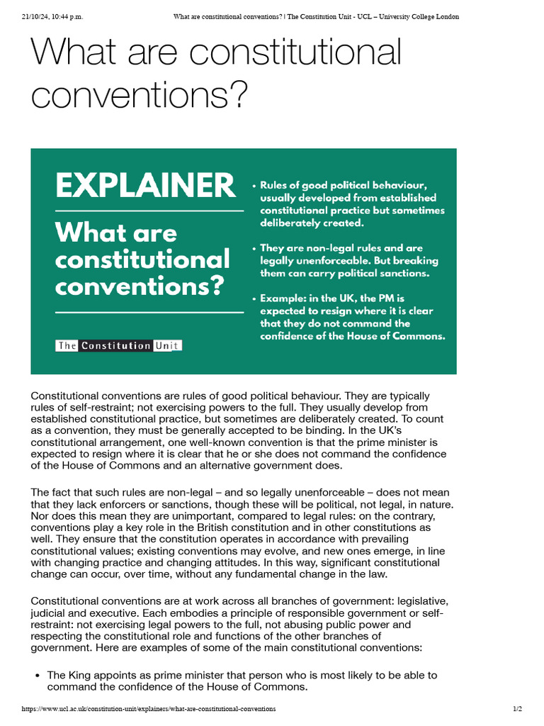 Grupo 5 - What Are Constitutional Conventions - The Constitution Unit ...