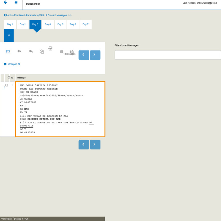WorldTracer Desktop Bag Tracking Update | PDF