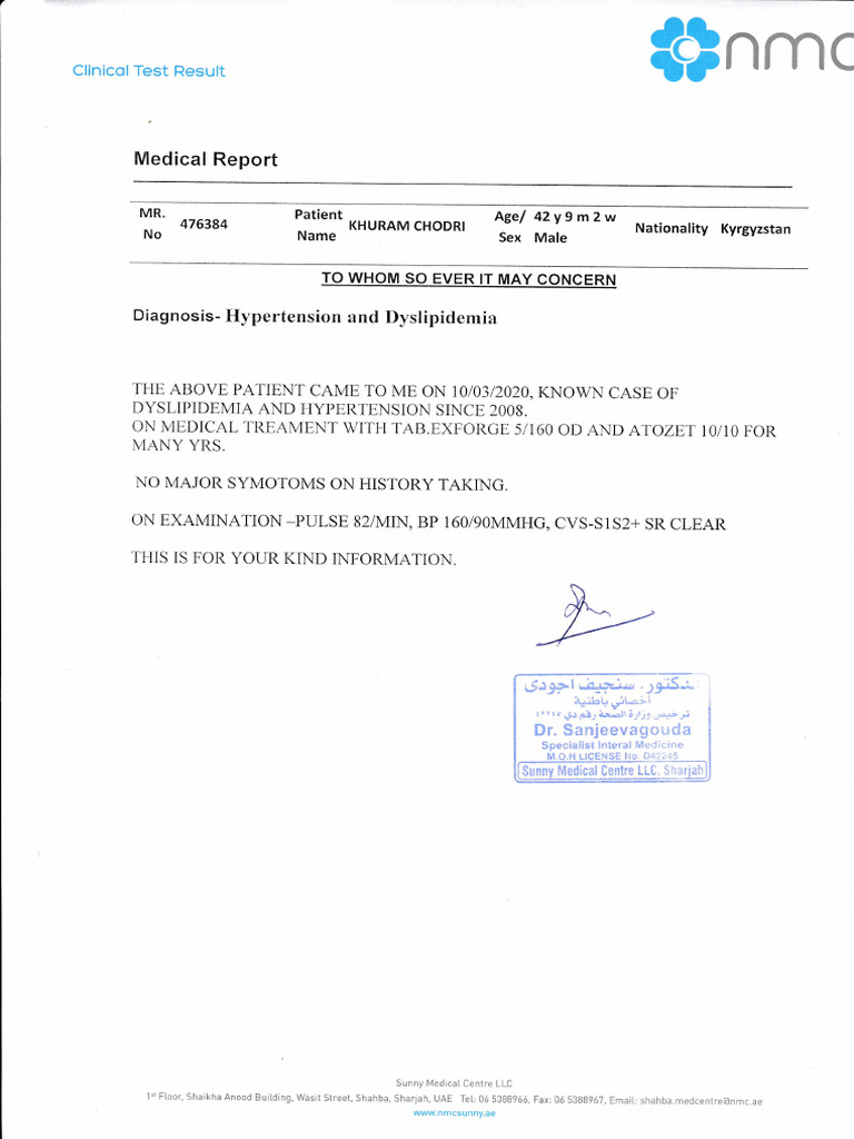 Medical Report | PDF
