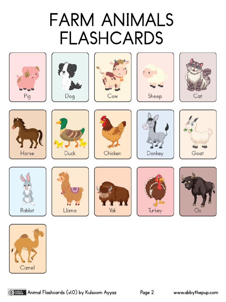 Farm Animals Flashcards | PDF