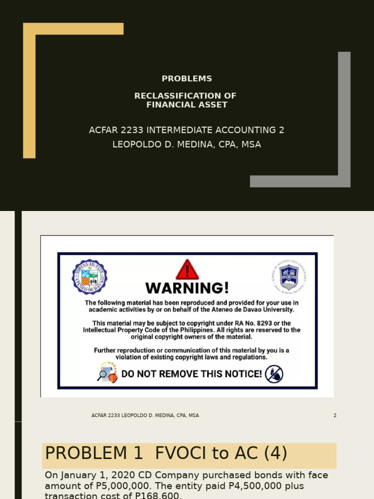 Reclassification of Financial Assets Guide | PDF | Bonds (Finance ...