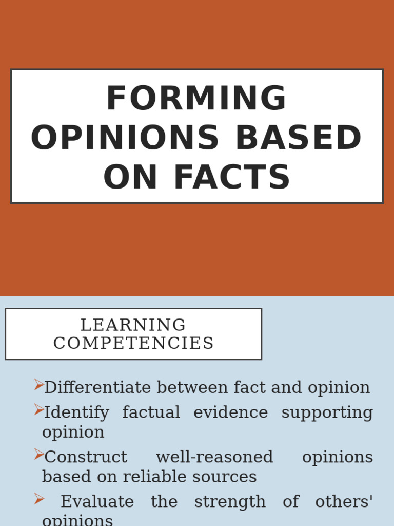 Forming Opinions Based on Facts | PDF