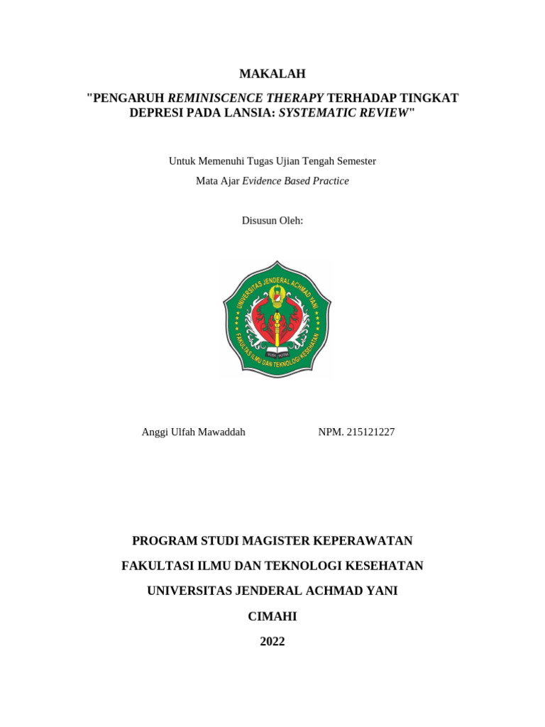 Uts - Makalah Systematic Review (Anggi Ulfah M) | PDF