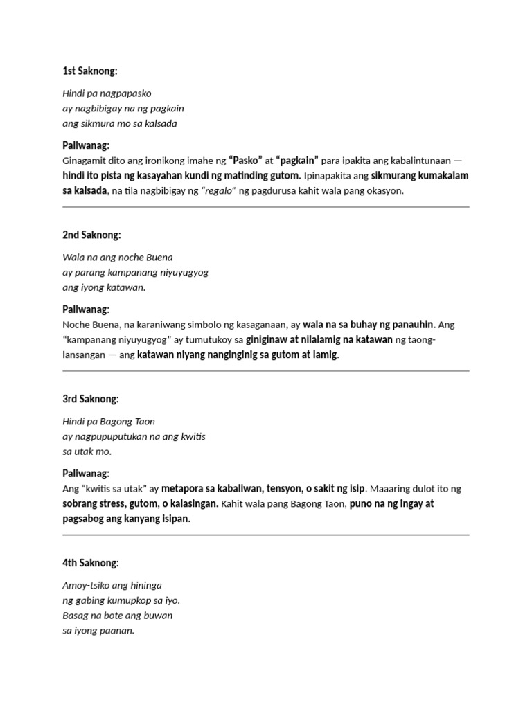 Tula Ni Teo S Baylen | PDF