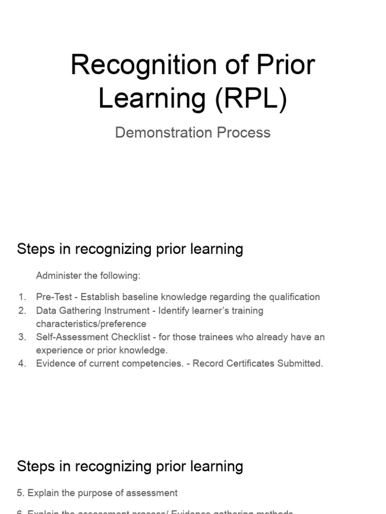 Prior Learning Assessment Process Guide | PDF