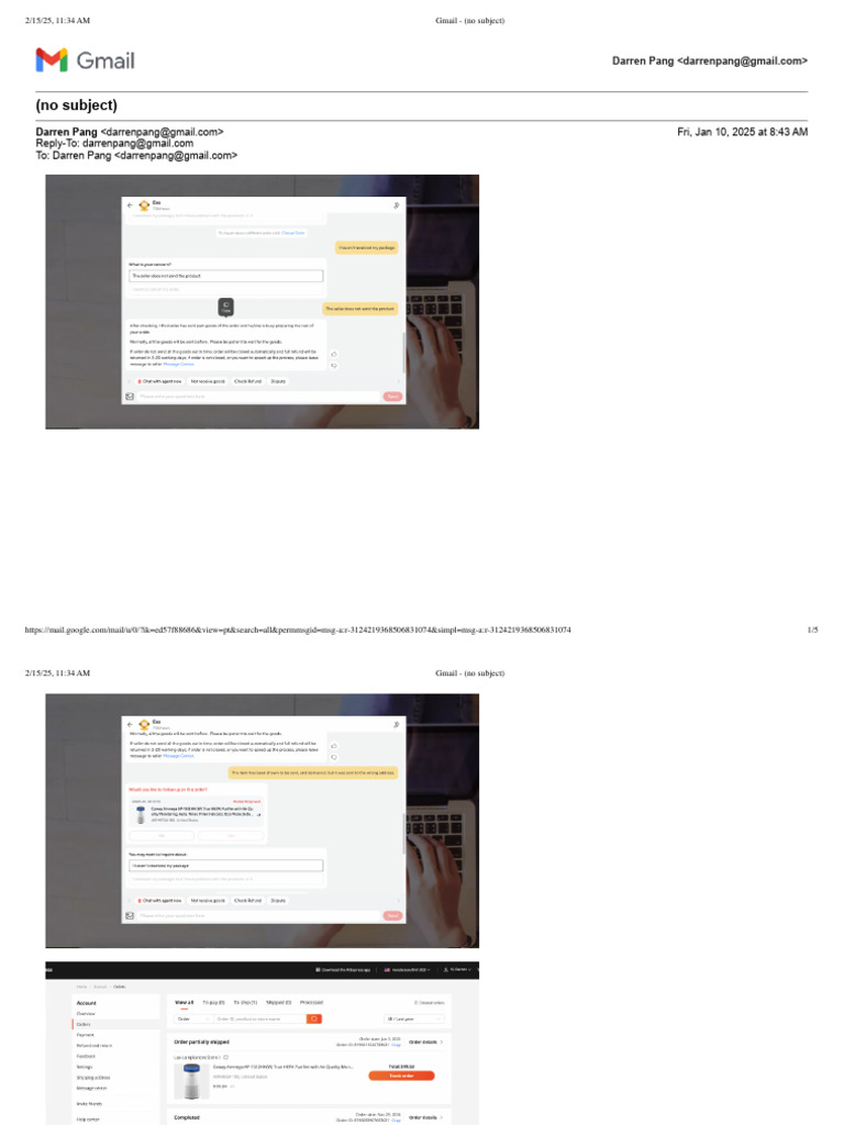 Gmail Message History Overview | PDF