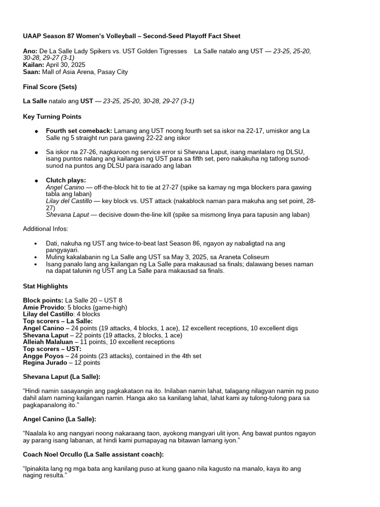 Sports Fact Sheet | PDF