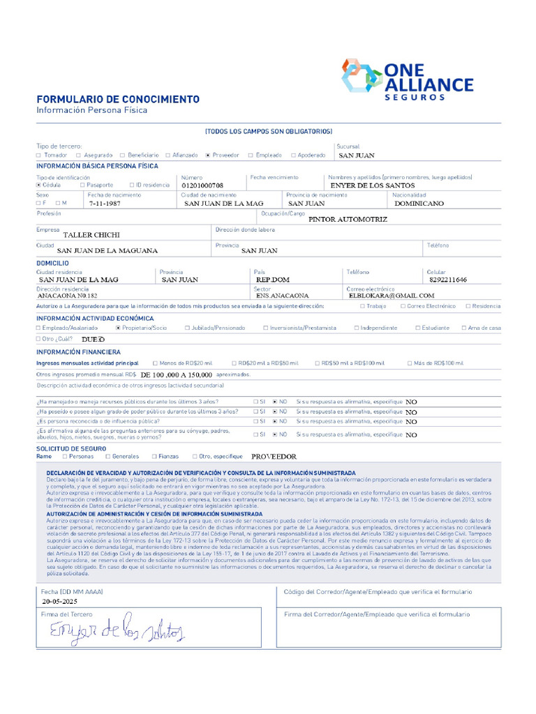 Formulario de Conocimiento Persona FÃ - Sica (Editable) - Page-0001 | PDF