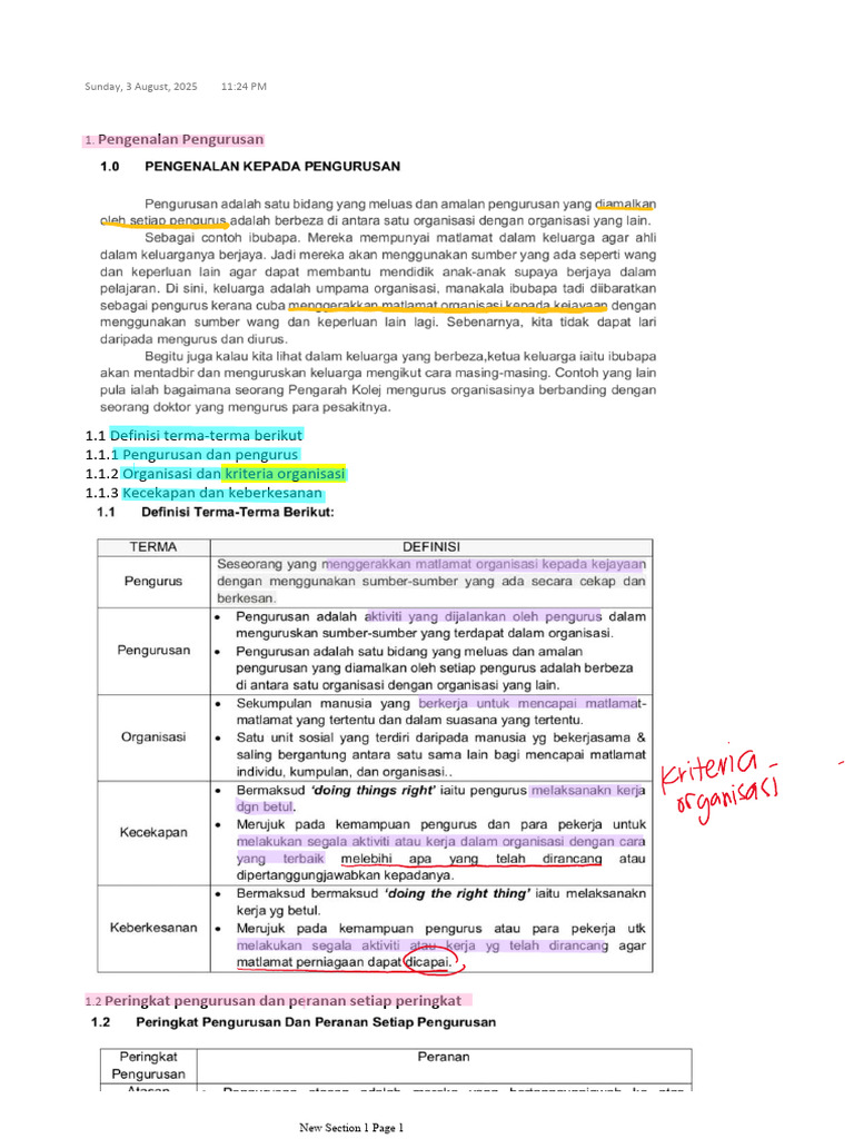 Pengenalan Pengurusan | PDF