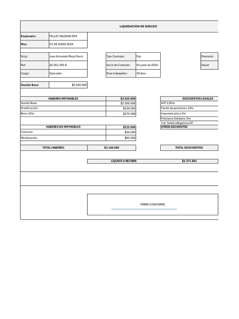 Liquidacion de Sueldo EV4 | PDF