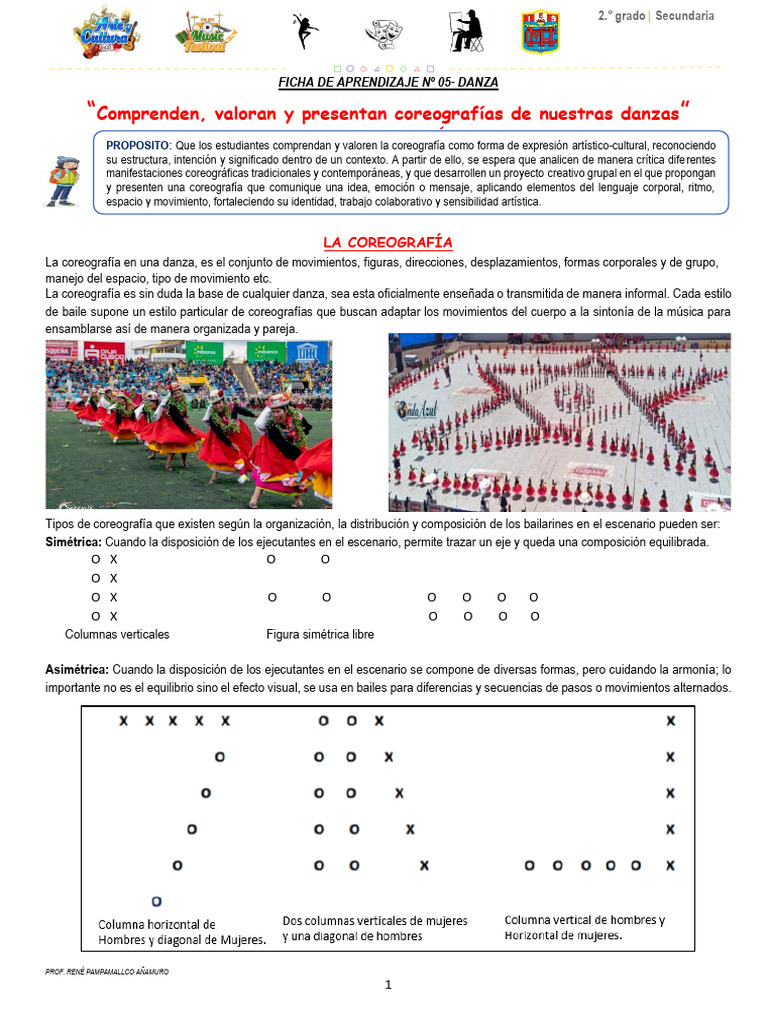 Ficha de Aprendizaje #5 | PDF | Bailes | Coreografía