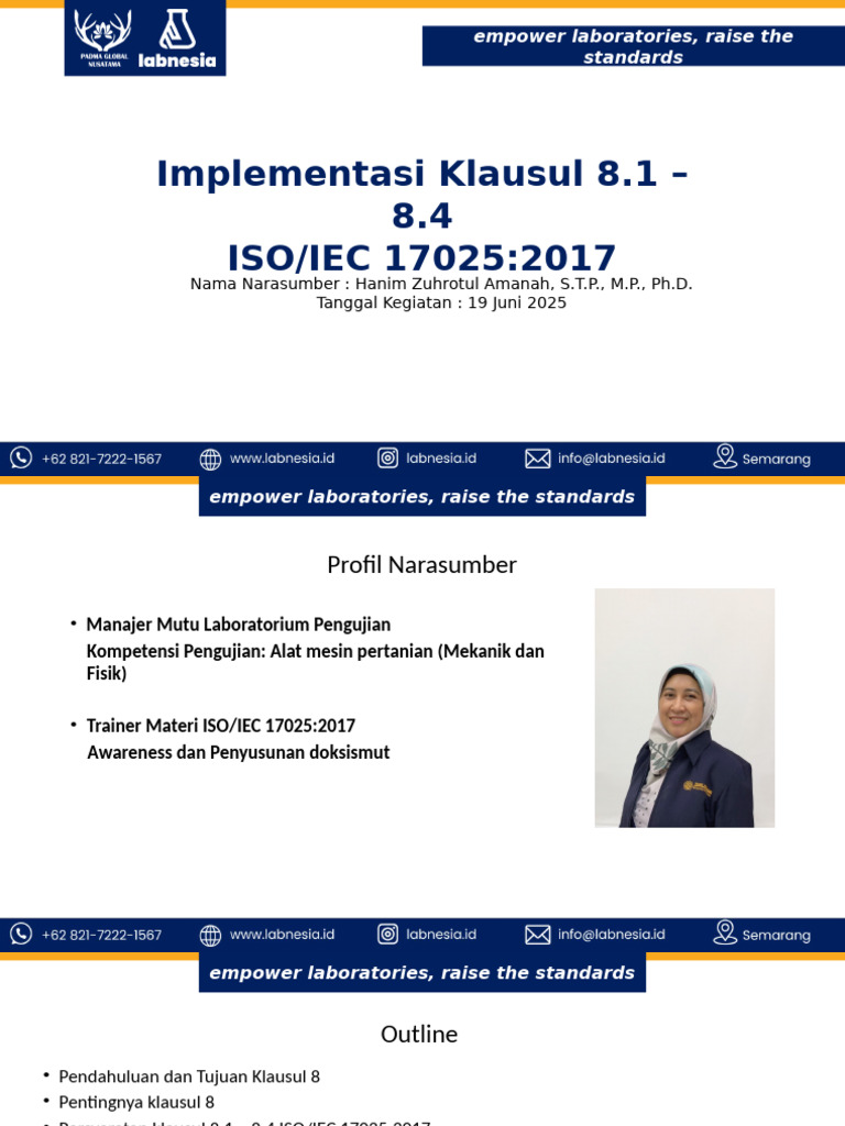Klausul 8.1 - 8.4 ISO 17025 - 2017 Dan Implementasinya | PDF