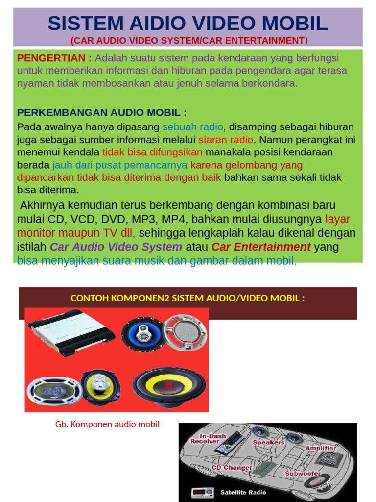 Materi PPT Sistem Audio Mobil | PDF