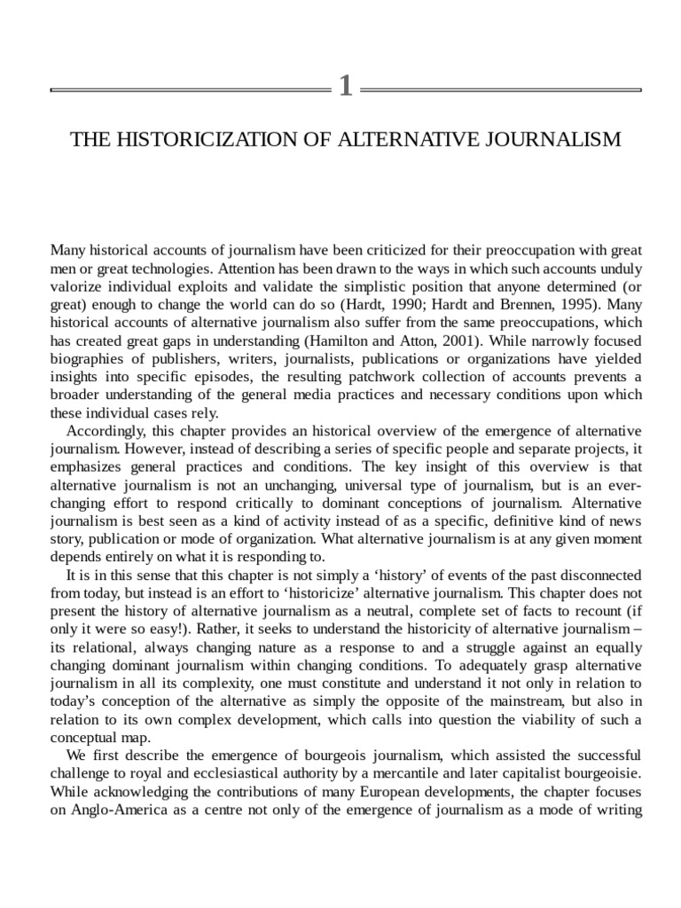 Historicizing Alternative Journalism | PDF | Capitalism | Public Sphere