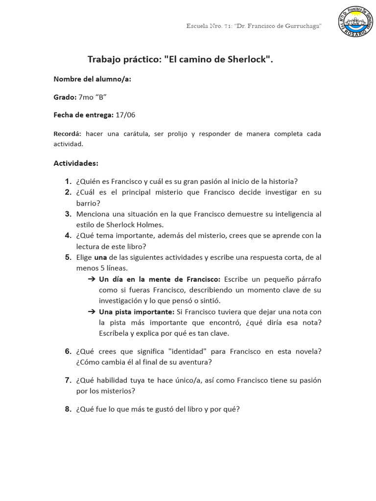 TP El Camino de Sherlock | PDF