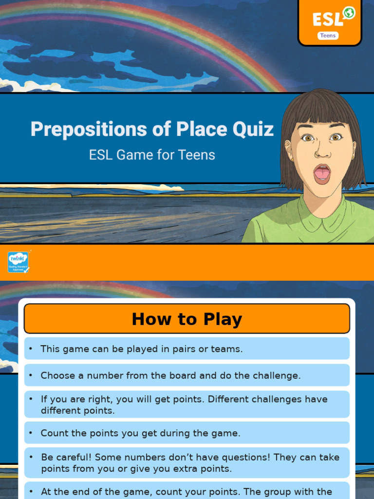 T 1732644423 Esl Prepositions of Place Quiz Teens A1 A2 Ver 3 | PDF ...