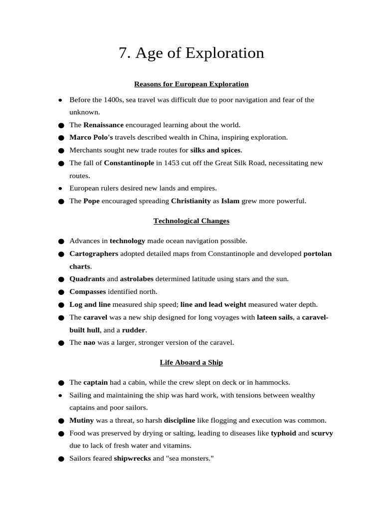 Age of Exploration: Causes and Impact | PDF | Age Of Discovery ...