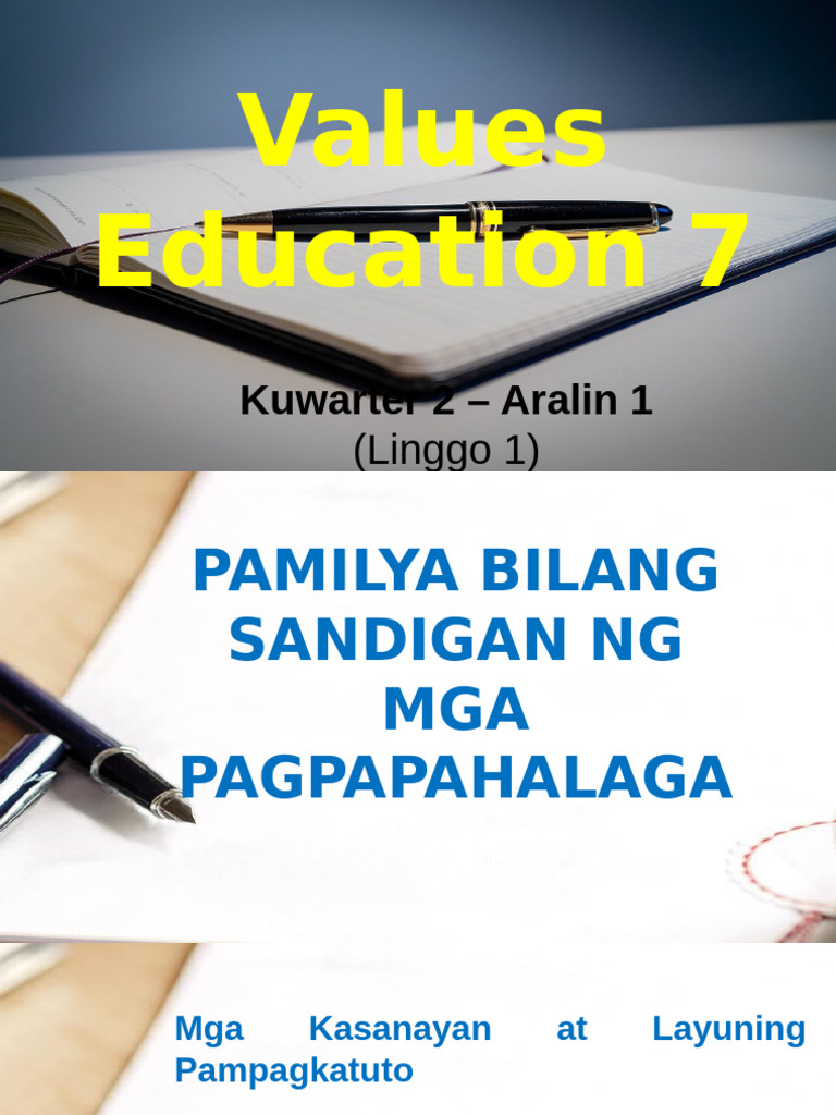 Values Education 7 (Q2 - Aralin 1, Linggo 1) | PDF