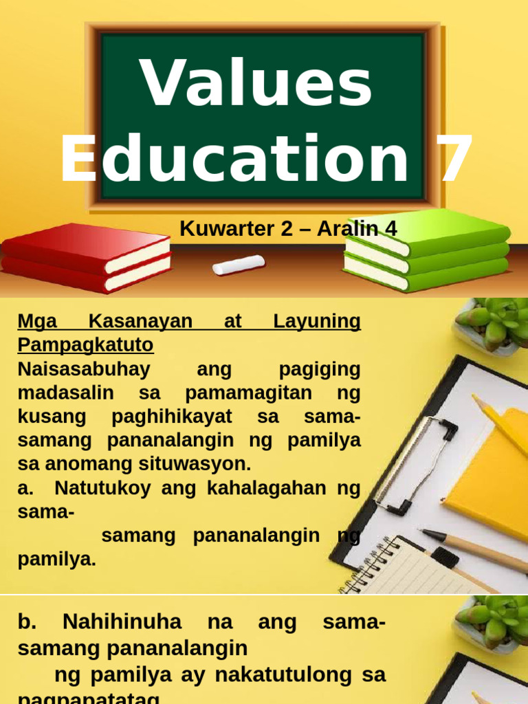 Values Education 7 (Q2 - Aralin 4, Linggo 4) | PDF