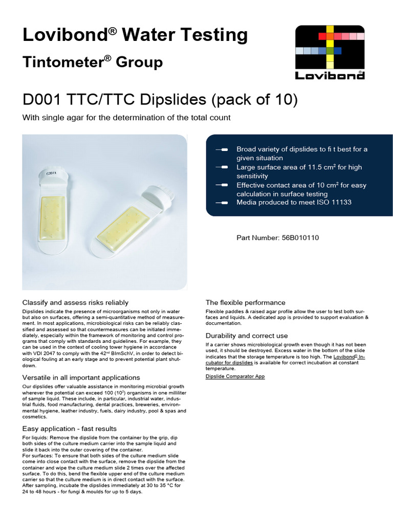 Datasheet 56B010110 - D001 TTCTTC Dipslides (Pack of 10) en | PDF ...