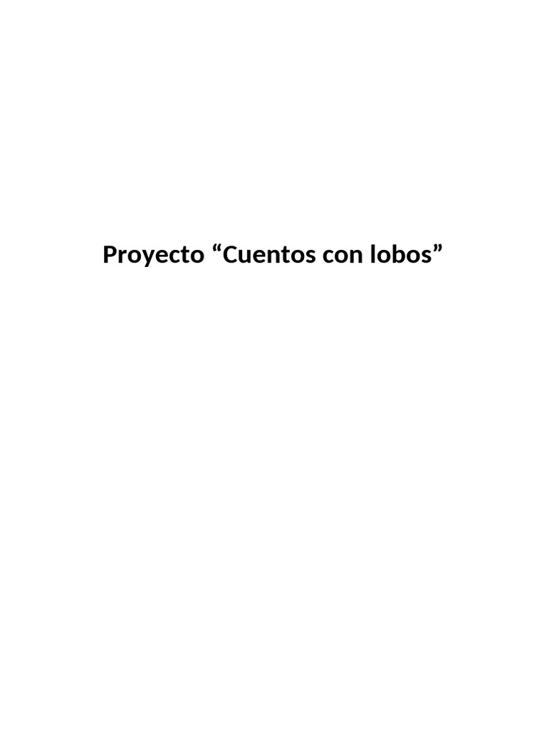 Proyecto Cuentos Con Lobos | PDF | Cuentos | Literatura