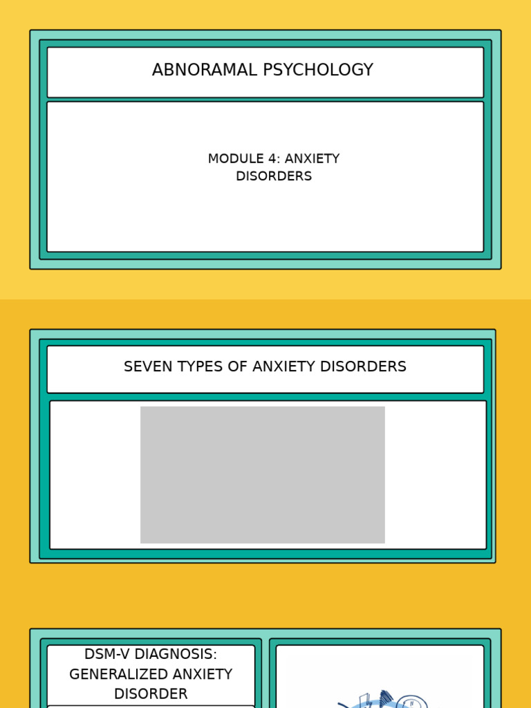 Understanding Anxiety Disorders Overview | PDF | Anxiety | Phobia