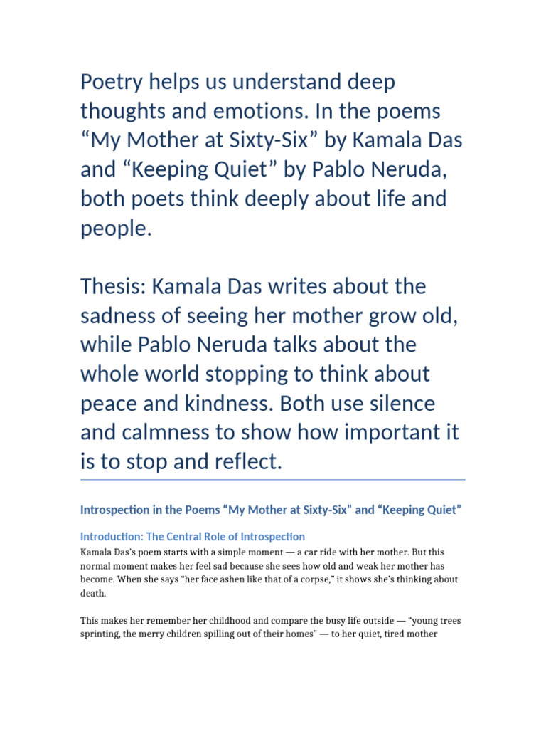 Introspection Assignment Simplified | PDF | Silence