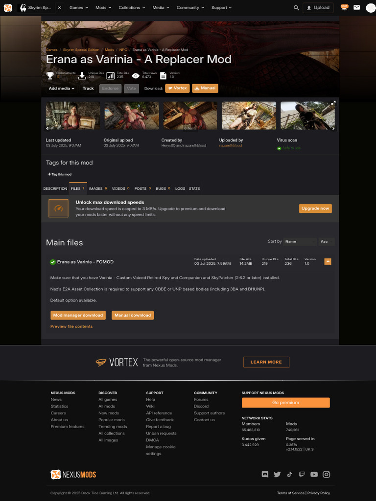 Erana As Varinia - A Replacer Mod at Skyrim Special Edition Nexus - Mods and Community 1 | PDF ...