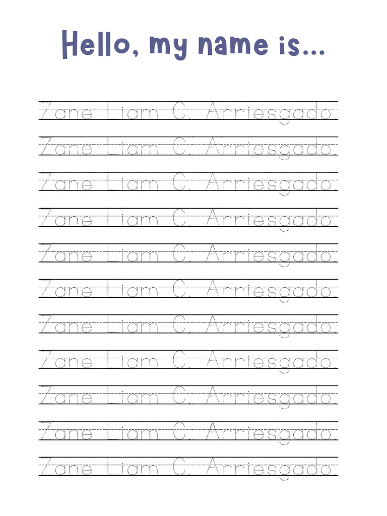 Purple Illustrative Name Preschool Tracing Worksheet (1) .PDF ...