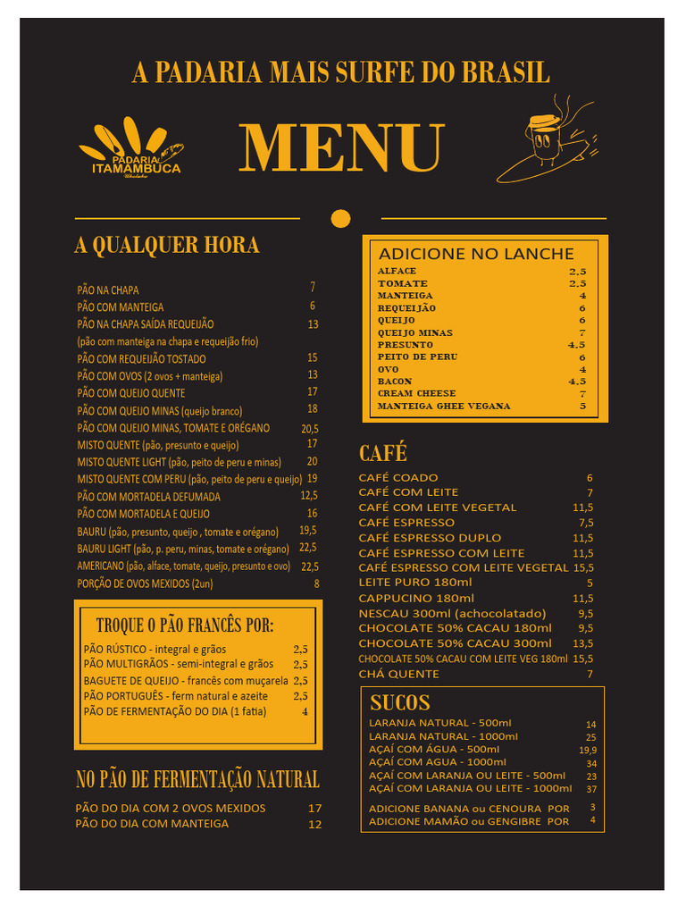 Menu Variado de Pães e Lanches | PDF | Hambúrgueres | Queijo