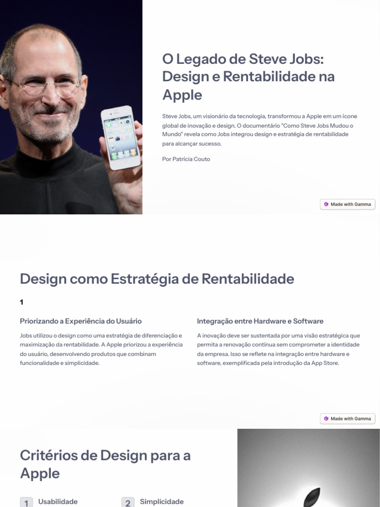 Legado de Steve Jobs: Design e Lucro na Apple | PDF | Apple Inc ...