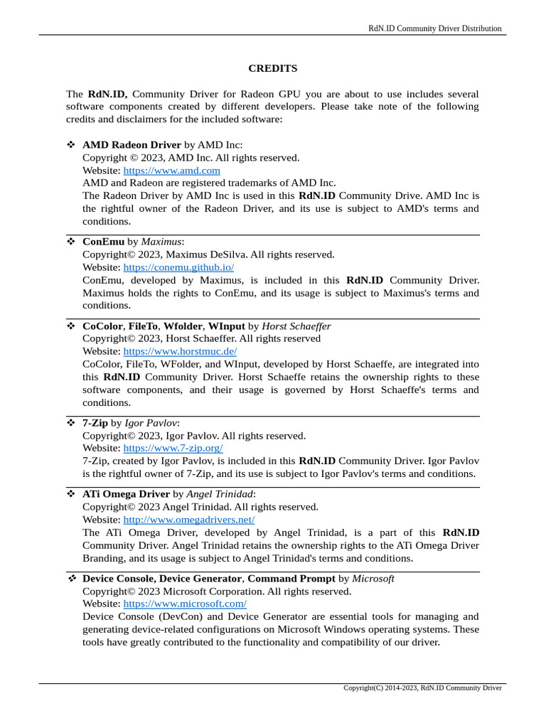 Credits | PDF | Command Line Interface | Microsoft Windows