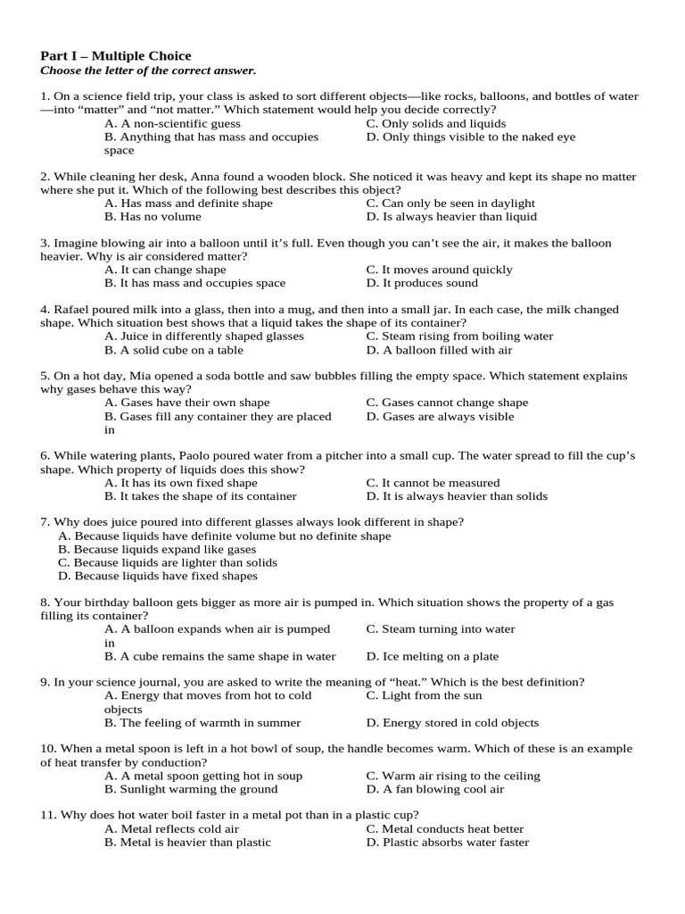 DTC_PT_SCIENCE_5_Q1 MATATAG TOS KEY | PDF | Water | Liquids