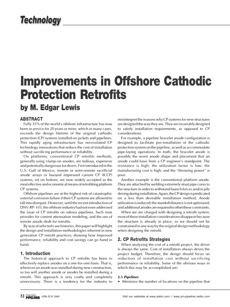 Improvements in Offshore Pipeline Cathodic Protection | PDF | Chemistry ...