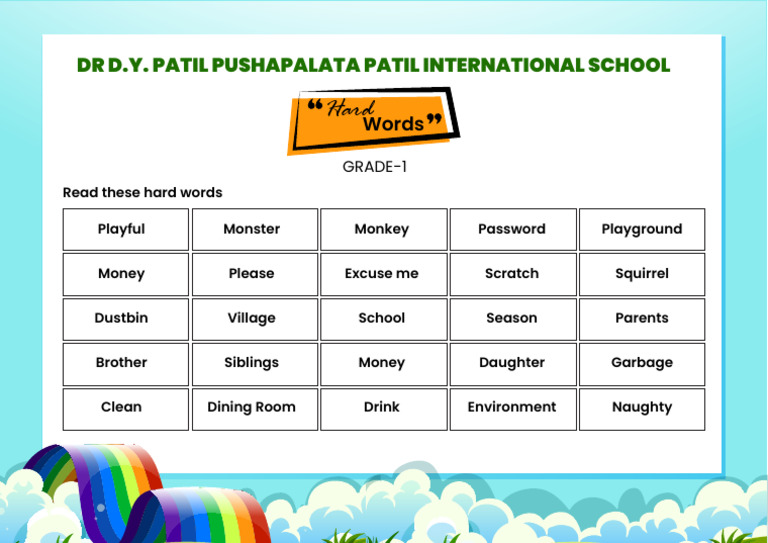 Words To Remember Grade-1 | PDF
