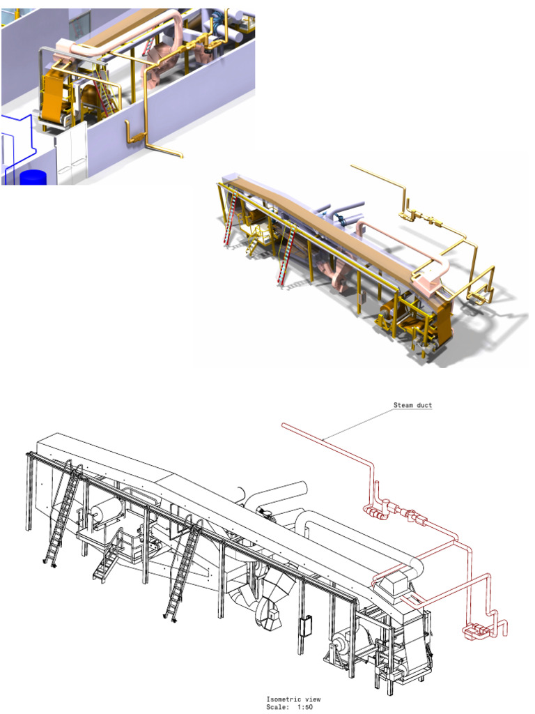 Steam Duct Isometric and Front Views | PDF
