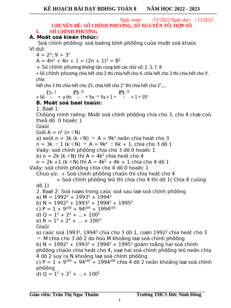 Chuyen de So Nguyen To - Hop So | PDF