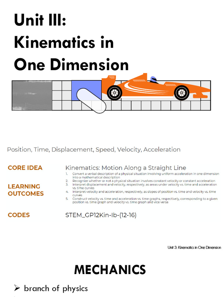 Kinematics in One Dimension Overview | PDF | Acceleration | Velocity