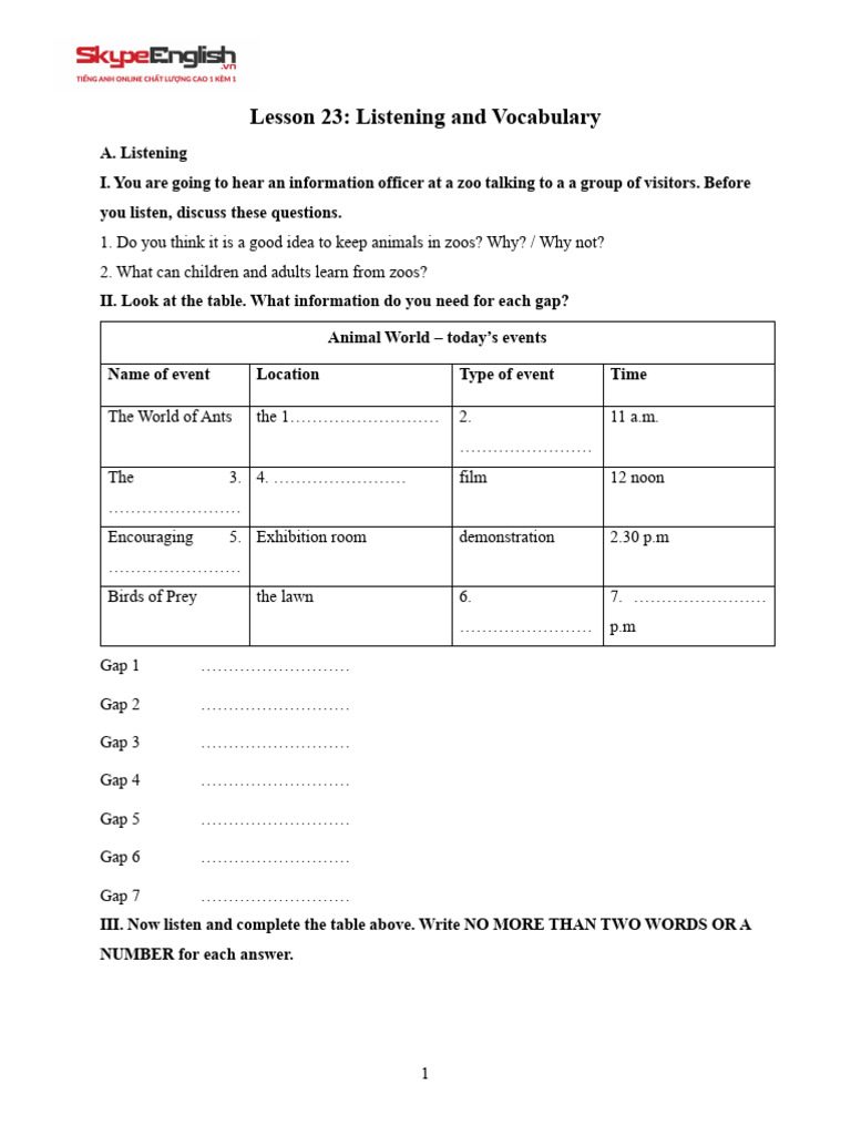 In Class Handout | PDF