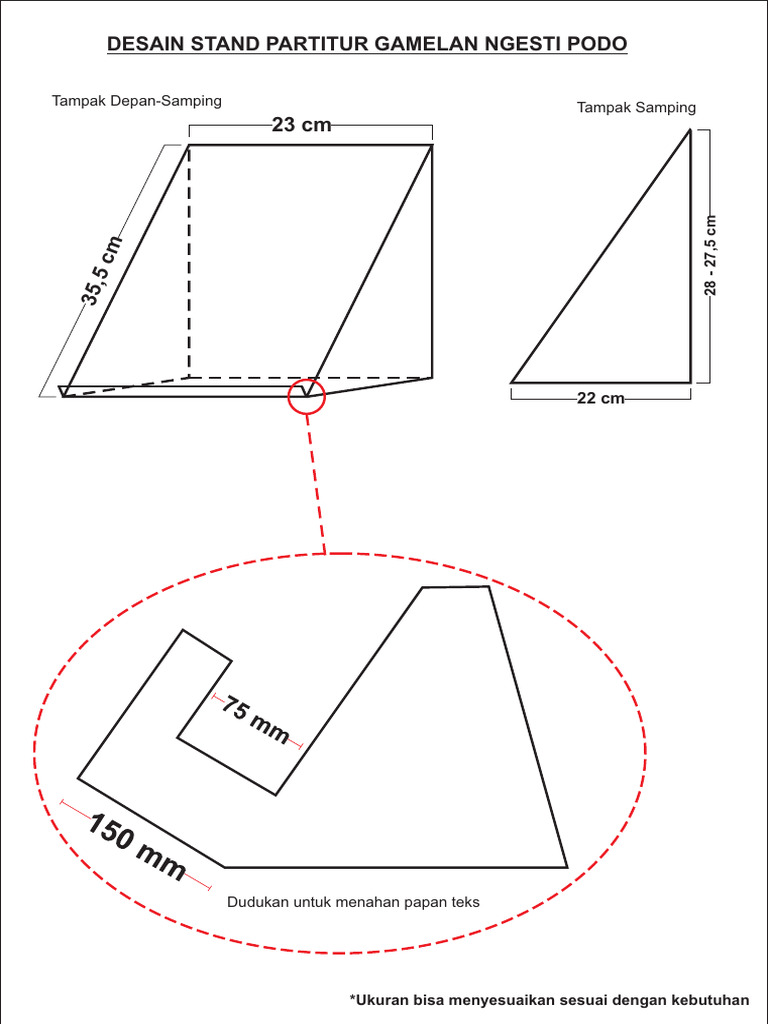 Desain Stand Partitur Kayu | PDF