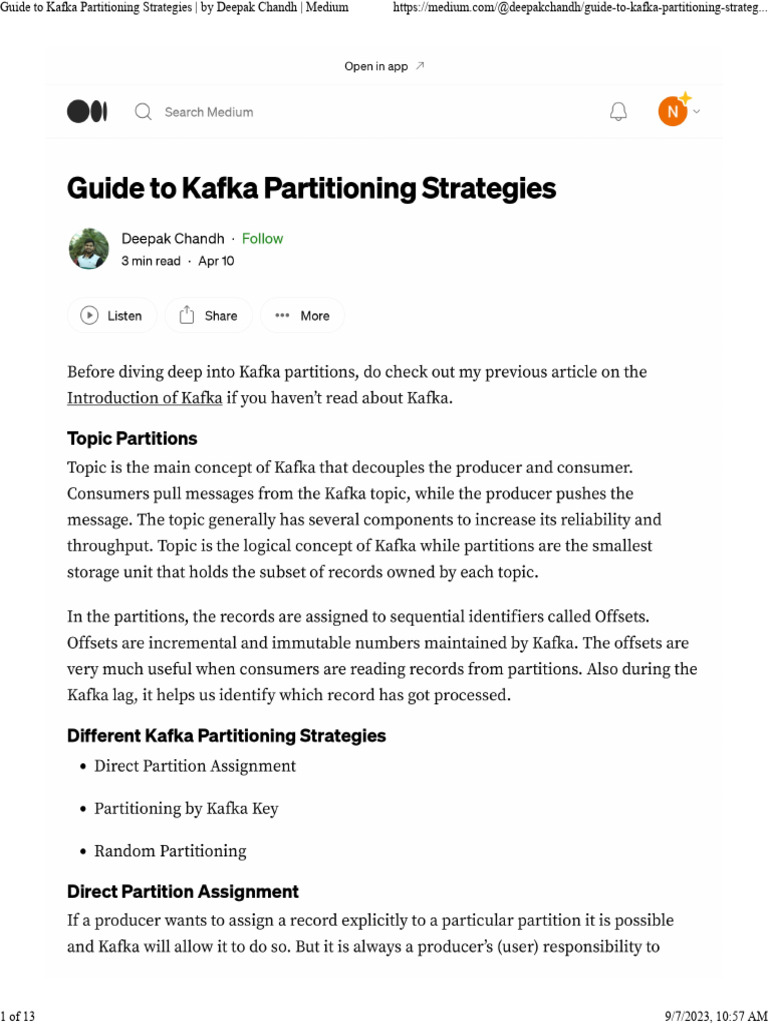 Kafka Partitioning Strategies | PDF