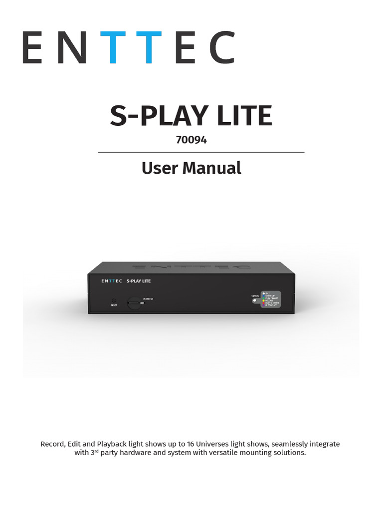 S-PLAY LITE User Manual | PDF | Electrical Engineering | Electricity