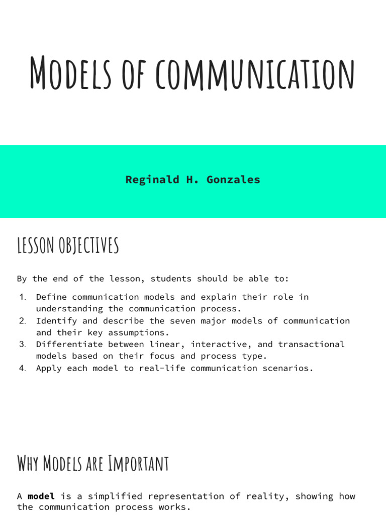 Models of Communication | PDF | Communication | Social Psychology