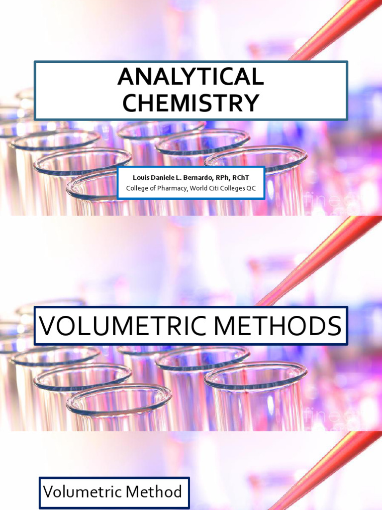 Volumetric Methods in Analytical Chemistry | PDF | Titration | Chemistry