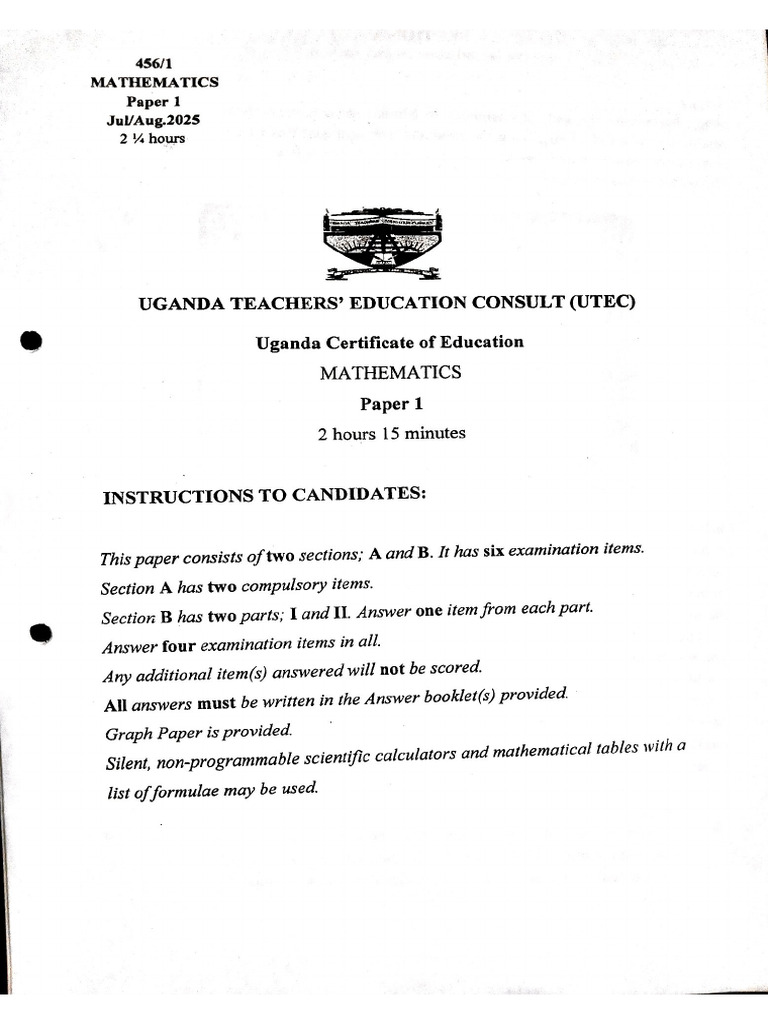 Utec O'level Compulsories | PDF